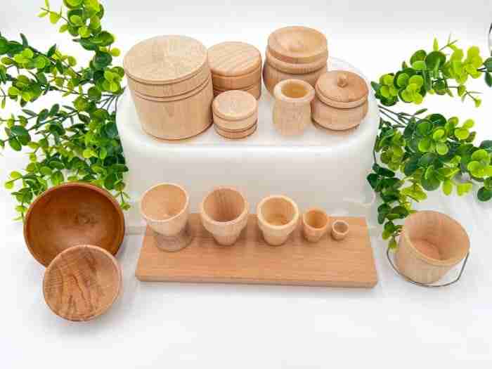 Wooden Flower Pot Nesting Toy Set | Sensory-N-Stuff
