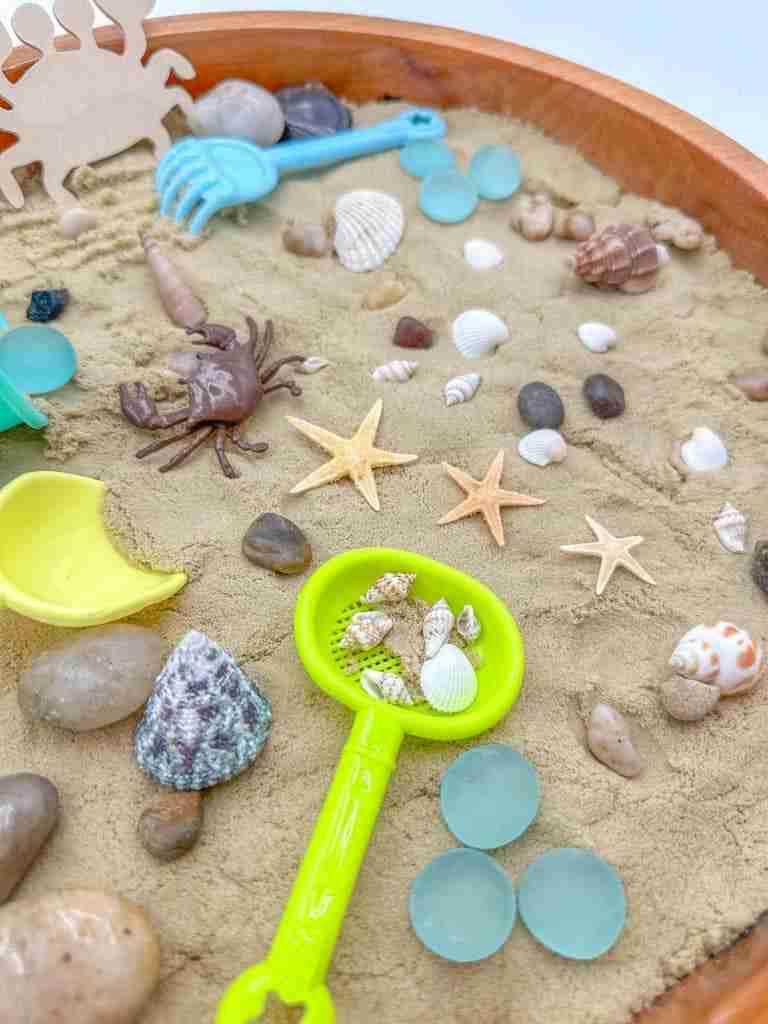 Sand Playdough and Beach Sensory Bin | Sensory-N-Stuff