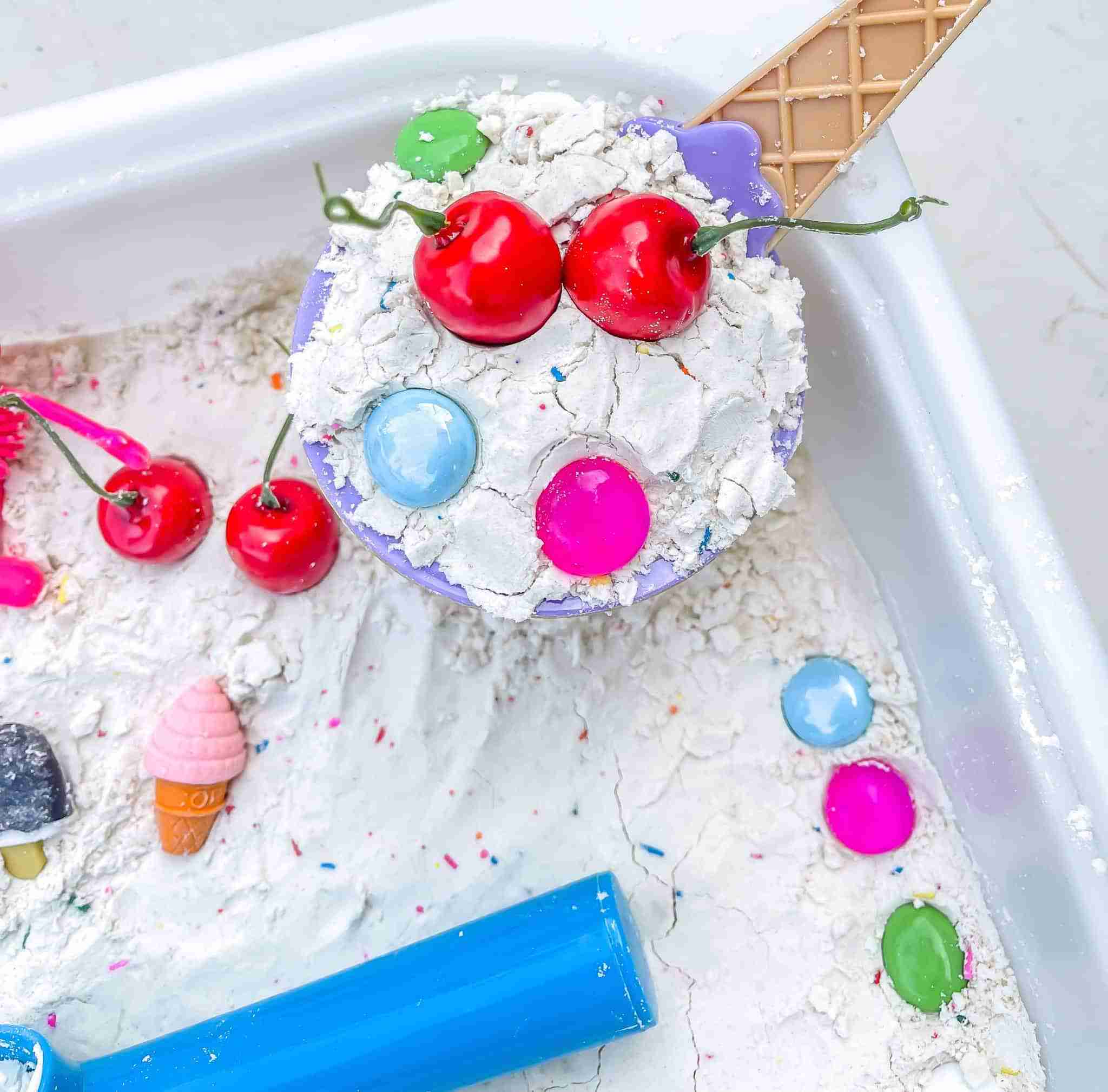 Ice Cream Sensory Bin with Playdough | Sensory-N-Stuff