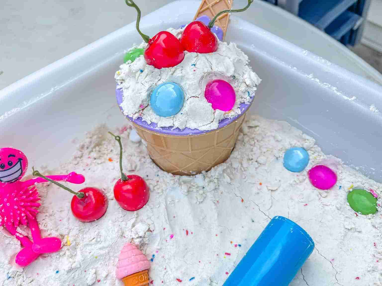 Ice Cream Sensory Bin with Playdough | Sensory-N-Stuff