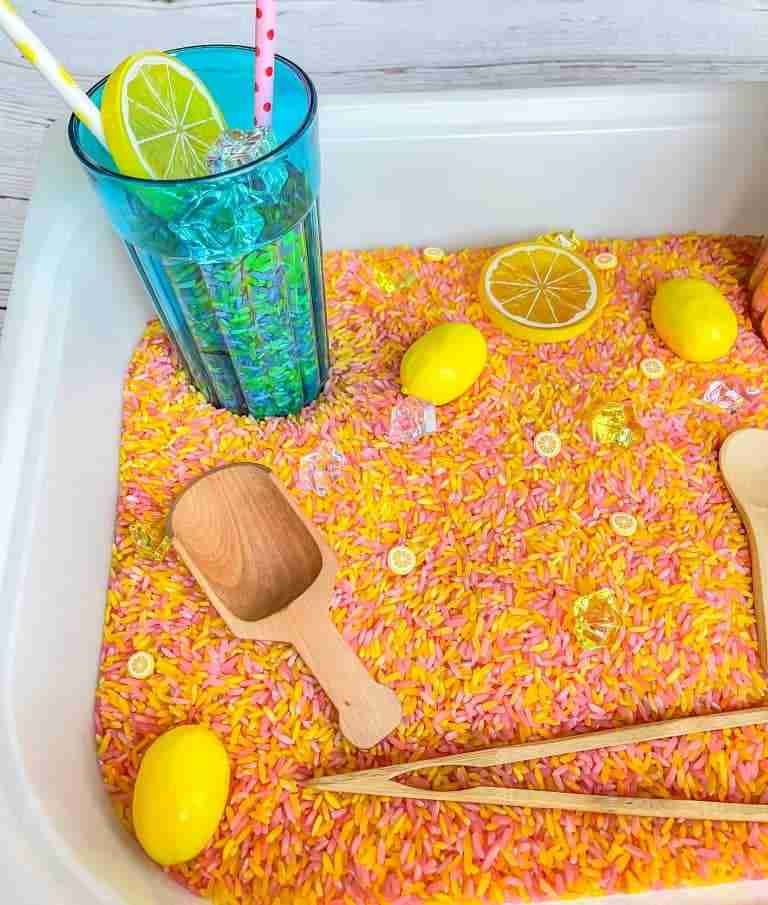 Summer Sensory - Lemonade Sensory Bin | Sensory-N-Stuff