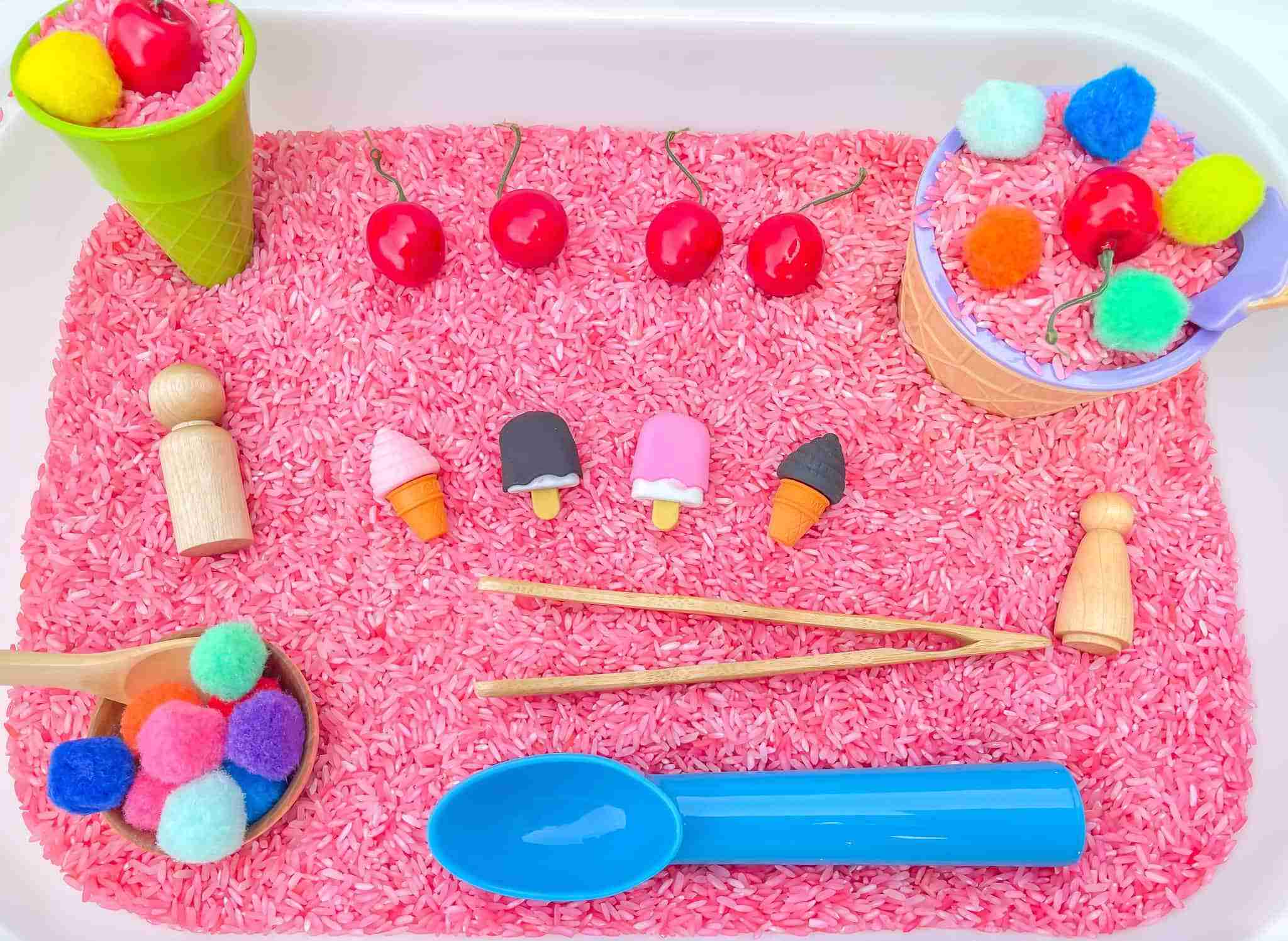Ice Cream Sensory Bin (rice) - Sensory-N-Stuff