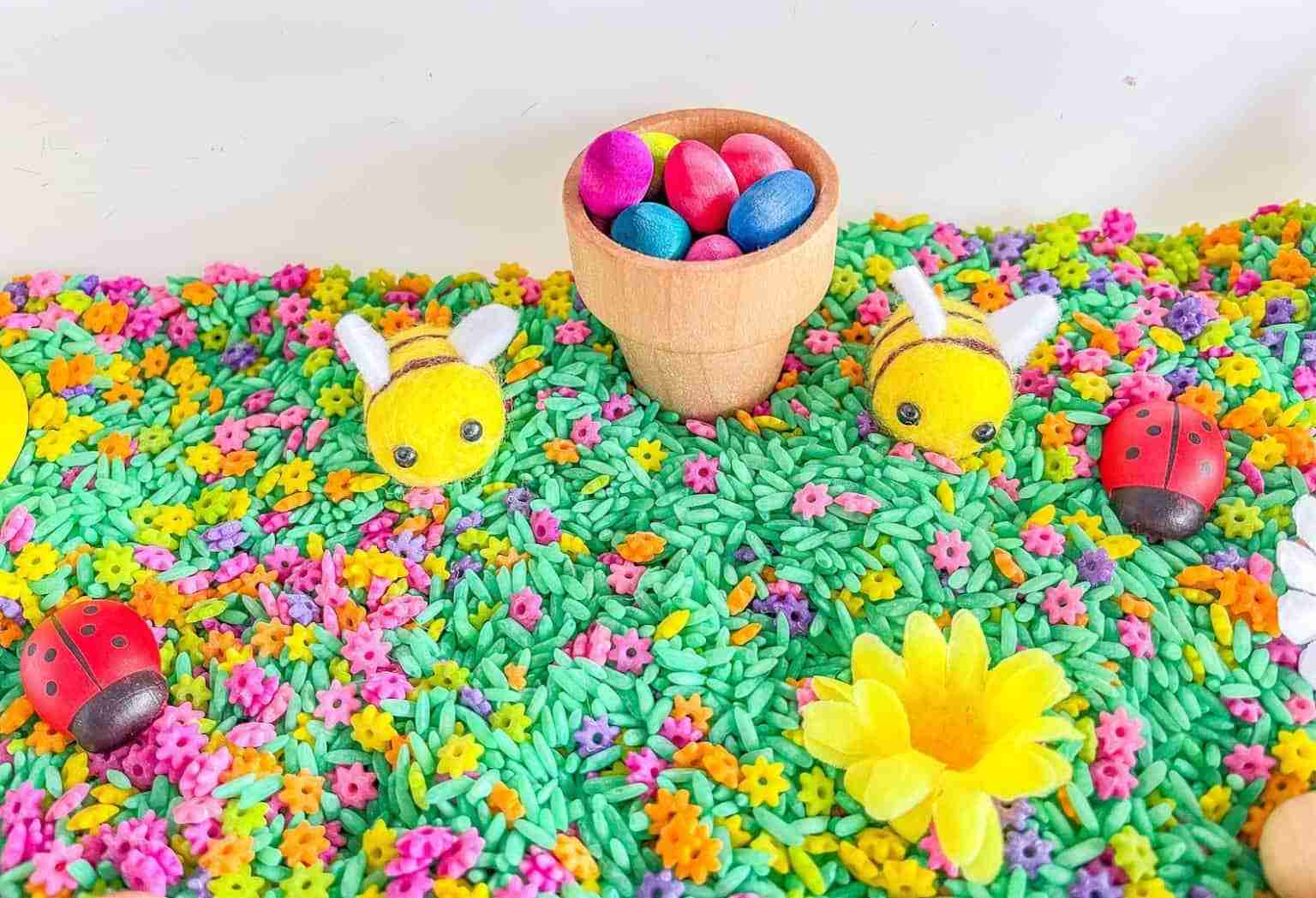 Spring Garden Flower Sensory Bin | Sensory-N-Stuff
