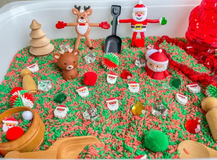 Santa and Reindeer Sensory Bin | Sensory-N-Stuff