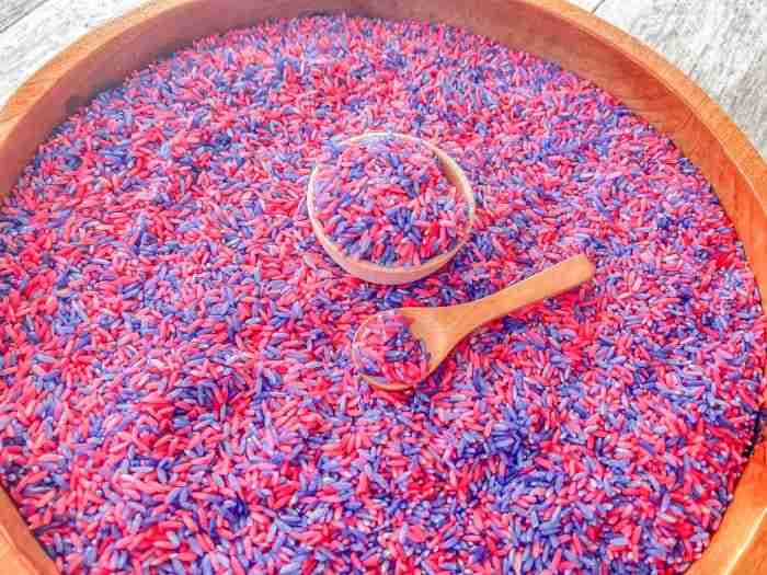 Pink and Purple Sensory Rice | Sensory-N-Stuff
