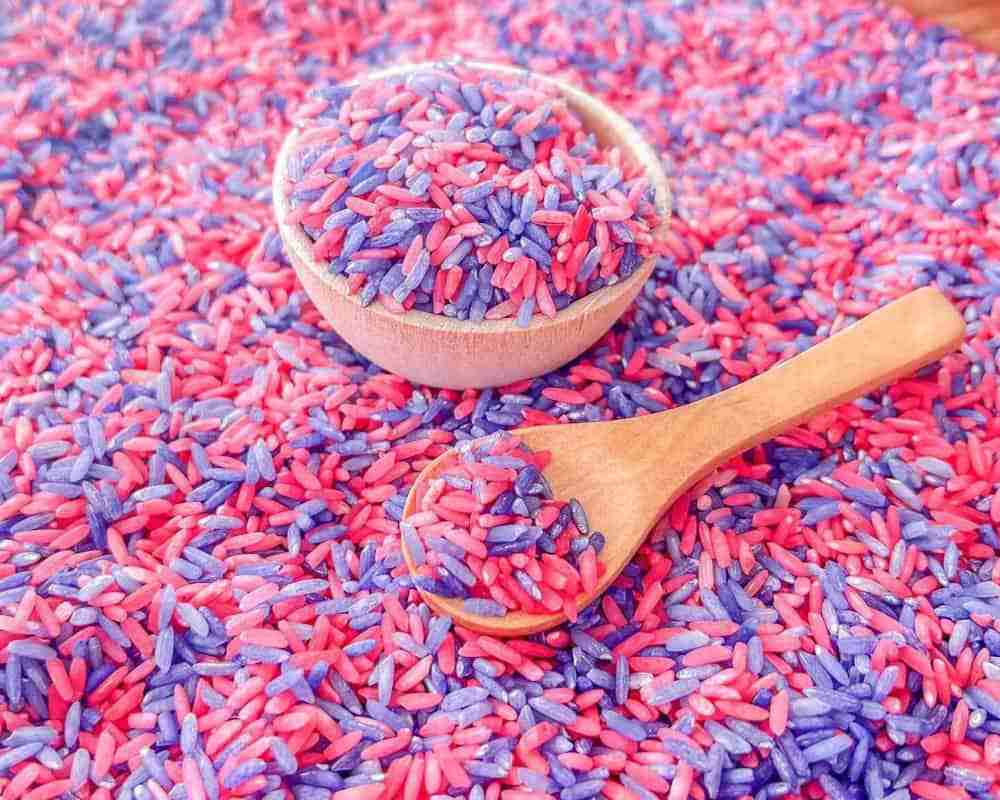 Pink and Purple Sensory Rice | Sensory-N-Stuff