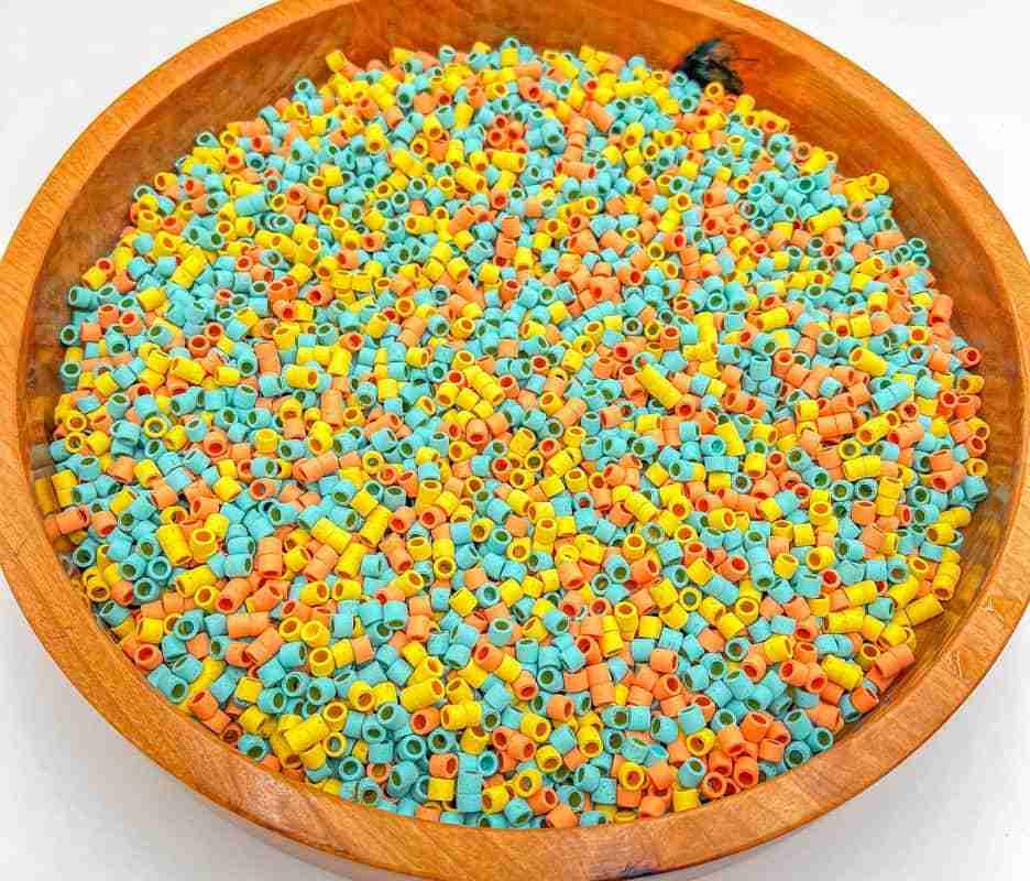 Summer Colored Pasta For Sensory Bin | Sensory-N-Stuff