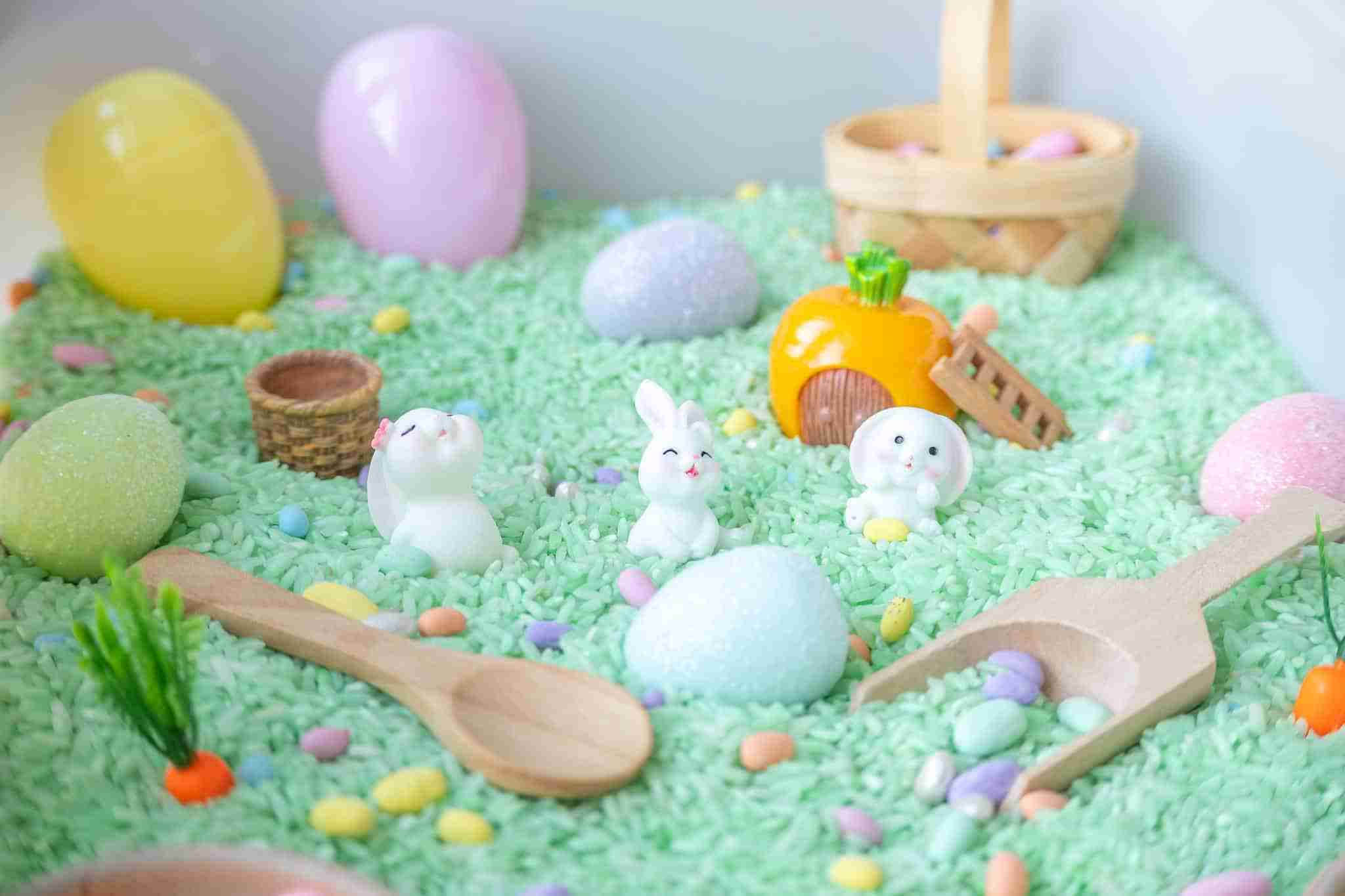 Easter Bunny Sensory Bin - Sensory-N-Stuff